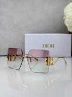 China Rimless Oversized Square Sunglasses for Women, Luxury Gradient Cut Edge Lens Hollow Metal Temple 3D Logo Fashion Sun Glasses, UV400 Protection Trendy Designer Shades for Party Travel Beach for sale
