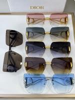 China Luxury Designer Rimless Square Sunglasses Women, Big Oversized Gradient Cut Edge Lens Hollow Metal Temple 3D Logo UV400 Sunglasses, Trendy Fashion Statement Shades for Vacation Prescription for sale