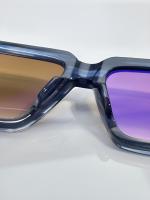 China Luxury Square Thick Frame Sunglasses, Handmade Acetate Vintage Rivet Metal Detail UV Protection Polarized Sun Glasses, Trendy Oversized Rectangle Shades for Men & Women Outdoor Daily Wear for sale