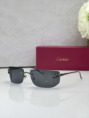 China CT0503S Luxury Rimless Panther Head Sunglasses for Men Women, Rectangle Frameless Gradient Lens Designer Sun Glasses, UV400 Protection Vintage Metal Temple Eyewear for Driving Travel Party for sale