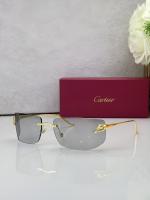 China CT0503S Luxury Rimless Panther Head Sunglasses for Men Women, Rectangle Frameless Gradient Lens Designer Sun Glasses, UV400 Protection Vintage Metal Temple Eyewear for Driving Travel Party for sale