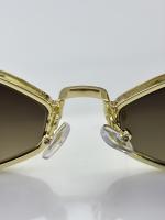 China Vintage Small Hexagonal Sunglasses for Women, Retro Metal Frame Sun Glasses With Red Strip Temples, UV400 Polarized Lens Fashion Luxury Shades for Streetwear Party SPS 05X for sale
