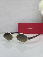 China Vintage Small Hexagonal Sunglasses for Women, Retro Metal Frame Sun Glasses With Red Strip Temples, UV400 Polarized Lens Fashion Luxury Shades for Streetwear Party SPS 05X for sale