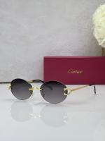 China Vintage Rimless Oval Sunglasses for Women Men Luxury Designer Gold Silver Metal Horsebit Frame Gradient Tint Lens High‑end Retro Eyewear UV400 Protection Fashion Party Street Sun Glasses CT0551S for sale