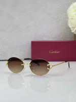 China Vintage Rimless Oval Sunglasses for Women Men Luxury Designer Gold Silver Metal Horsebit Frame Gradient Tint Lens High‑end Retro Eyewear UV400 Protection Fashion Party Street Sun Glasses CT0551S for sale