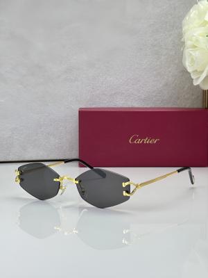China Luxury Rimless Geometric Sunglasses for Men Women, Vintage Metal Cutting Lens Sun Glasses, High‑end Designer Style UV400 Protection Eyewear for Party Travel Daily Wear for sale
