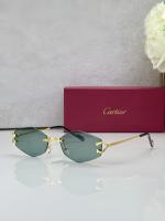 China Luxury Rimless Geometric Sunglasses for Men Women, Vintage Metal Cutting Lens Sun Glasses, High‑end Designer Style UV400 Protection Eyewear for Party Travel Daily Wear for sale