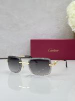 China Luxury Rimless Square Women Sunglasses, Hand‑Carved Cut Edge Gradient Tint Lens Metal Leopard‑Head Ornament Sun Glasses UV400 Protection Vintage Fashion Shades for Beach Travel Party Daily Wear for sale