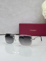 China Luxury Rimless Square Women Sunglasses, Hand‑Carved Cut Edge Gradient Tint Lens Metal Leopard‑Head Ornament Sun Glasses UV400 Protection Vintage Fashion Shades for Beach Travel Party Daily Wear for sale