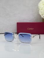 China Luxury Rimless Square Women Sunglasses, Hand‑Carved Cut Edge Gradient Tint Lens Metal Leopard‑Head Ornament Sun Glasses UV400 Protection Vintage Fashion Shades for Beach Travel Party Daily Wear for sale
