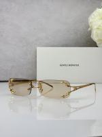 China Y2K Vintage Rimless Rectangle Sunglasses For Women, 3D Four‑Pointed Star Metal Ornament Polished Alloy Temple UV400 Protection Trendy Sun Glasses for Streetwear, Party, Beach & Daily Wear for sale
