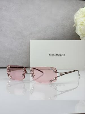 China Y2K Vintage Rimless Rectangle Sunglasses For Women, 3D Four‑Pointed Star Metal Ornament Polished Alloy Temple UV400 Protection Trendy Sun Glasses for Streetwear, Party, Beach & Daily Wear for sale