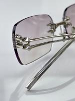 China Y2K Futuristic Four‑Pointed Star Rimless Sunglasses Unisex Double Thin Silver Metal Temple Cut‑Edge No‑Frame Square Lens Luxury Streetwear Party Shades for Men Women for sale
