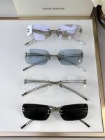 China Y2K Futuristic Four‑Pointed Star Rimless Sunglasses Unisex Double Thin Silver Metal Temple Cut‑Edge No‑Frame Square Lens Luxury Streetwear Party Shades for Men Women for sale