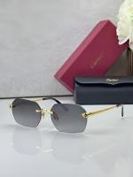 China Luxury Rimless Panther Head Sunglasses for Men, Polygon Cut Gradient Lens UV400 Anti‑UV Metal Alloy Frame Business Driving Travel Sun Glasses Multi‑color Options for sale