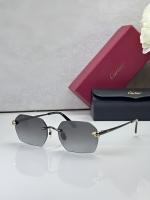 China Luxury Rimless Panther Head Sunglasses for Men, Polygon Cut Gradient Lens UV400 Anti‑UV Metal Alloy Frame Business Driving Travel Sun Glasses Multi‑color Options for sale