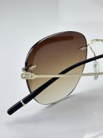 China Style Rimless Titanium Sunglasses Unisex Ultra Light Polygon Polarized Sunglasses UV400 Gradient Lens Anti Glare Driving Outdoor Sun Shades for Men Women Prescription for sale