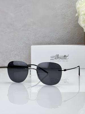 China Style Rimless Titanium Sunglasses Unisex Ultra Light Polygon Polarized Sunglasses UV400 Gradient Lens Anti Glare Driving Outdoor Sun Shades for Men Women Prescription for sale