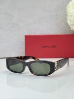China Women Vintage Y2K Small Rectangle Sunglasses Full Acetate Frame Metal YSL Logo Narrow Cat Eye Shades UV400 Protection 57-20-135 Retro Fashion Eyewear for Beach Party Streetwear for sale