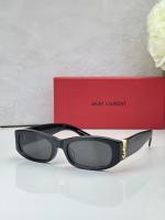 China Women Vintage Y2K Small Rectangle Sunglasses Full Acetate Frame Metal YSL Logo Narrow Cat Eye Shades UV400 Protection 57-20-135 Retro Fashion Eyewear for Beach Party Streetwear for sale