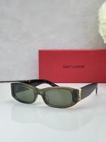 China Women Vintage Y2K Small Rectangle Sunglasses Full Acetate Frame Metal YSL Logo Narrow Cat Eye Shades UV400 Protection 57-20-135 Retro Fashion Eyewear for Beach Party Streetwear for sale