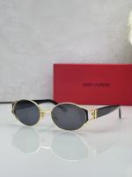 China Women Vintage Y2K Oval Sunglasses Luxury Designer Inspired Thin Metal Frame Hollow Logo Acetate Temple UV400 Gradient Lens Retro Small Oval Sun Glasses Multi Color Option for Beach Travel Streetwear for sale