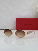 China Women Vintage Y2K Oval Sunglasses Luxury Designer Inspired Thin Metal Frame Hollow Logo Acetate Temple UV400 Gradient Lens Retro Small Oval Sun Glasses Multi Color Option for Beach Travel Streetwear for sale