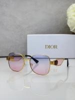 China Women Luxury Designer Inspired Square Sunglasses Hollow Geometric Metal Temple CD Logo Gradient Lens Oversized UV400 Sun Glasses Ladies Fashion Eyewear for Driving Travel Party Photoshoot for sale