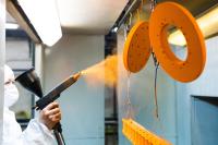 China Orange Color Chemical Resistant Electrostatic Powder Coating for Metal Surfaces and Bicycle Equipment for sale