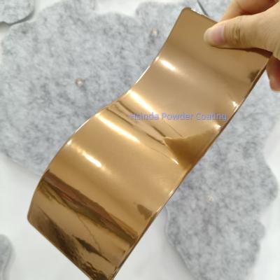 China Hsinda Copper Brass Illusion Chrome Powder Coat Paint Bronze Electrostatic Polyester Powder Coating for Metals for sale