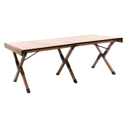 China Aluminum Folding Camping Table 60x60cm 3.9kg Wood Grain for sale