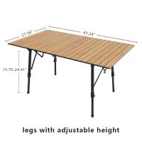 China 4-6 Person Aluminum Folding Camping Table 127x70cm 5.6kg for sale