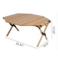 China Folding Beech Wood Camping Table 90x90cm 30kg Capacity for sale