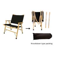 China Oak Wood Fold Out Camping Chair 2.4kg 600D Oxford Fabric for sale