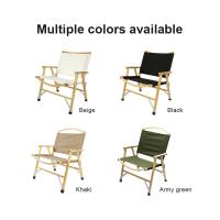 China Oak Wood Fold Out Camping Chair 2.4kg 600D Oxford Fabric for sale
