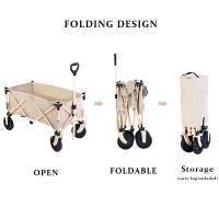 China Steel Folding Camping Wagon Cart 130L 60KG Capacity for sale