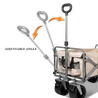 China 5 Inch Rubber Wheels Folding Wagon Cart 100L 90kg Capacity for sale