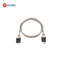 China Type K Thermocouple Extension Cable 2×0.5mm 1m with Stainless Steel Flexible Conduit & Standard Plug Socket for sale
