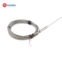 China Type K Thermocouple Probe 1.5×100mm Stainless Steel Sheath 5m Braided Lead for sale