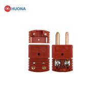 China Type C Mini Plug & Socket Thermocouple Connector Red 200°C Temperature Rating for sale