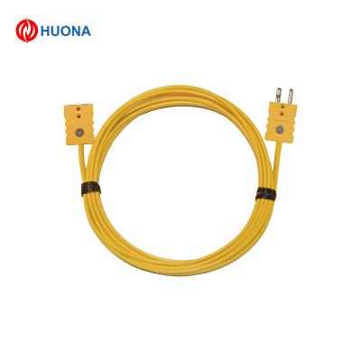 China Type T Thermocouple Cable 2×0.5mm PVC Insulated Yellow Mini Connector Set for sale