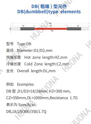 China DB Coarse-End Silicon Carbide Rod High Hardness Wear-Resistant Heat-Resistant SiC Element for Industrial Furnaces for sale