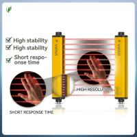 China Slim Safety Light Curtain 30x30mm Yellow Extrusion 5m Cascading Hand Finger Protection Barrier for sale