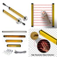China Ultra Thin Safety Light Curtain 25x12mm Front Mount Infrared Barrier 3m Sensing Range Sensor for sale