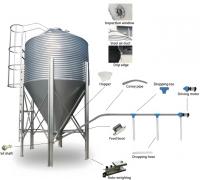 China Steel Farm Chicken Feed Silo , Automatic Poultry Feed Silo  3T-34T for sale