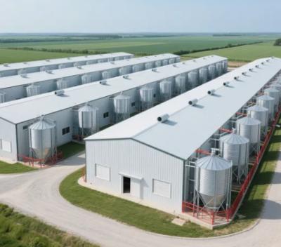 China Galvanized Steel Structure Poultry House with 30 Years Warranty, Bolt Connection, and Fast Installation for sale
