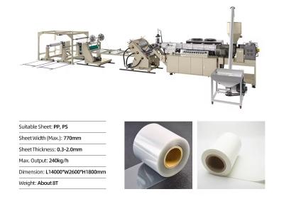 China PP PS Single Screw Plastic Sheet Extruder 110mm Diameter Fully Automatic for sale
