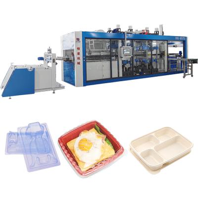 China Three Station Pressure Thermoforming Machine with 650×750mm Maximum Molding Die Area and 10-35 Mold/Min Production Efficiency for sale