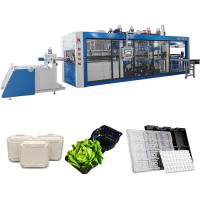 China PLC Control 3 Station Pressure Thermoforming Machine with 650×750mm Maximum Molding Die Area for Plastic Forming for sale