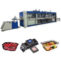 China Fully Automatic 4 Station Pressure Thermoforming Machine with 650mm Forming Length for Plastic Box Plate and Egg Tray Production for sale